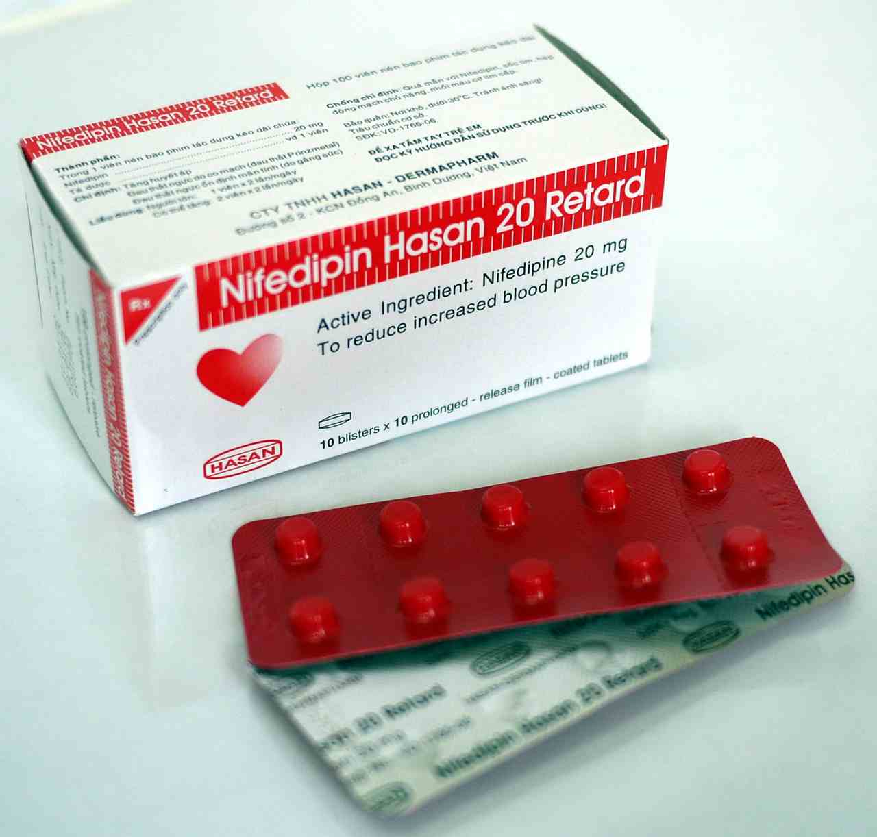 Nifedipin Hasan 20 Retard - Hasandermapharm - Liên doanh, Sản xuất ...